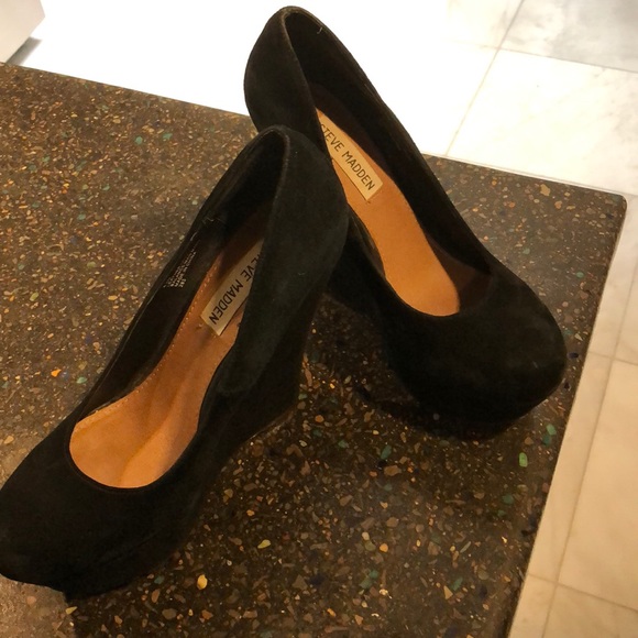 Steve Madden | Shoes | Steve Madden Pammy Wedge Black | Poshmark